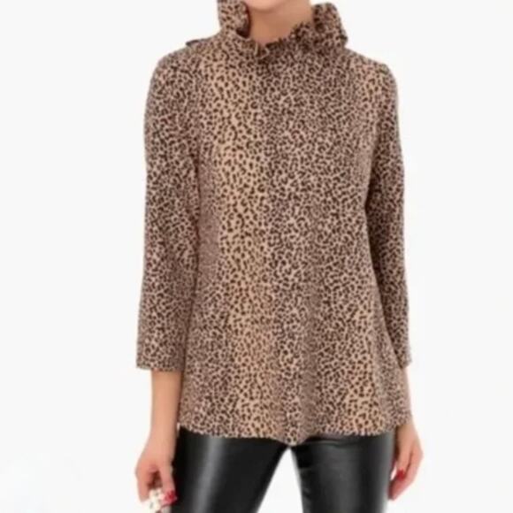 Tuckernuck | Tops | Tuckernuck Leopard Print Faye Blouse Bow On Back ...